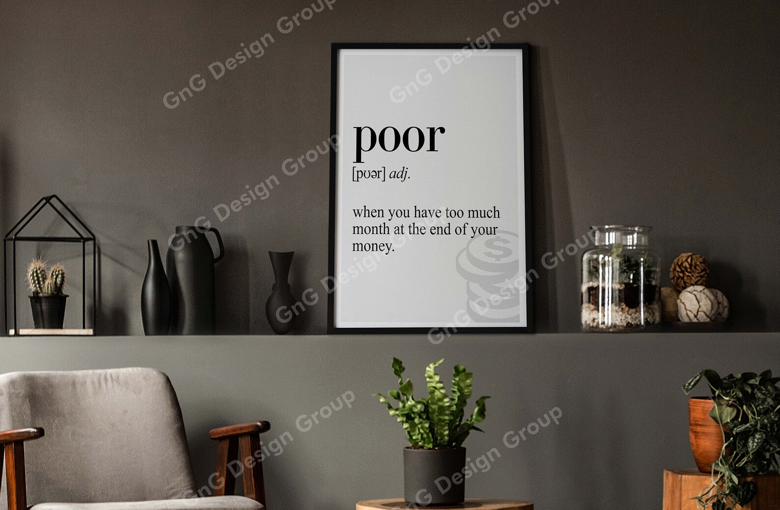 Poor Definition Canvas Poster Dictionary Definition Poster | Etsy