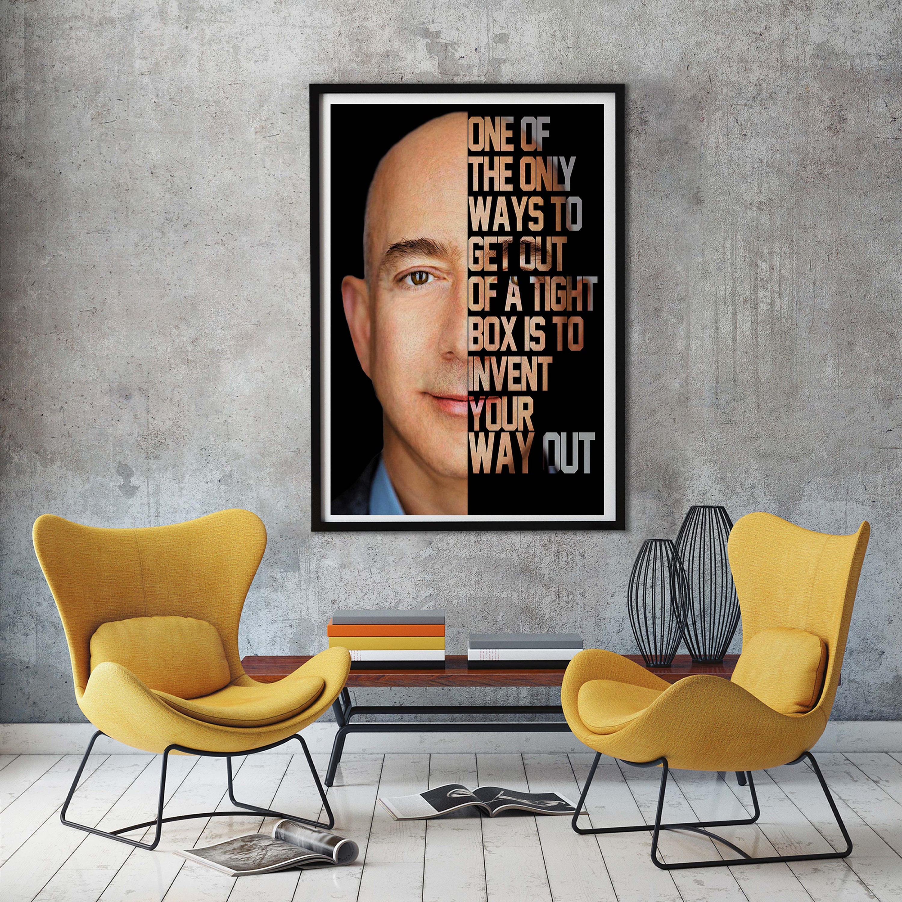 Jeff Bezos Poster Inspirational Face Quote Art Poster Poster - Etsy UK