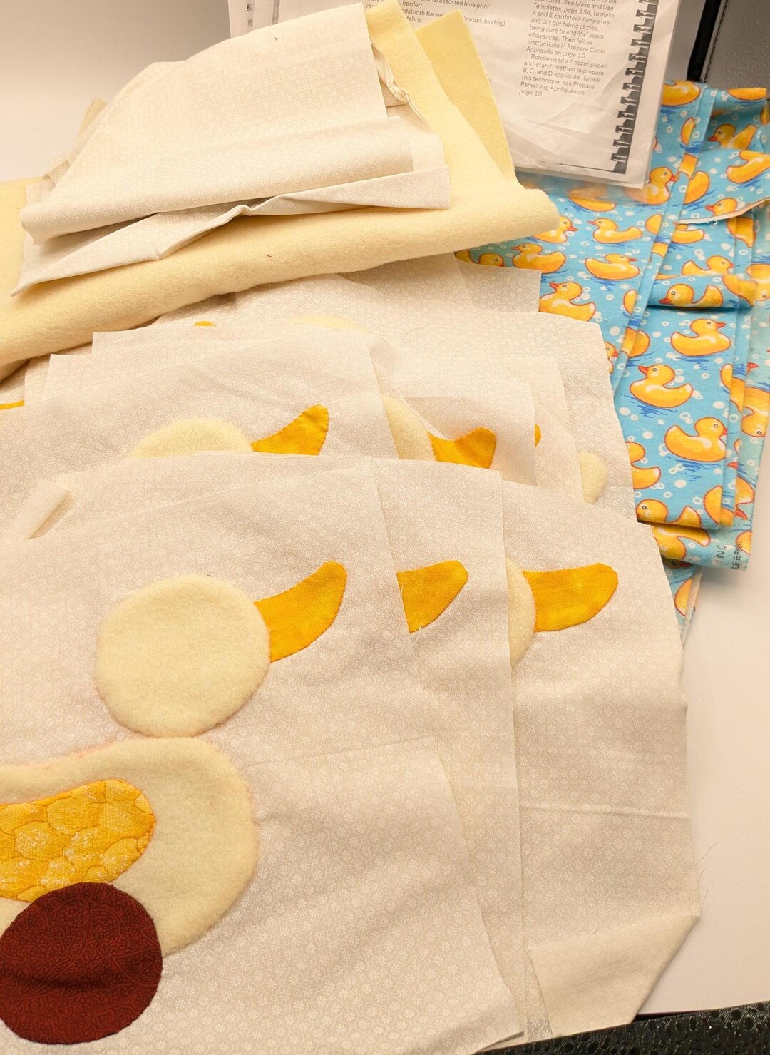 Just Ducky Flannel Baby Quilt Kit With Finished Appliqued Duck Blocks ...