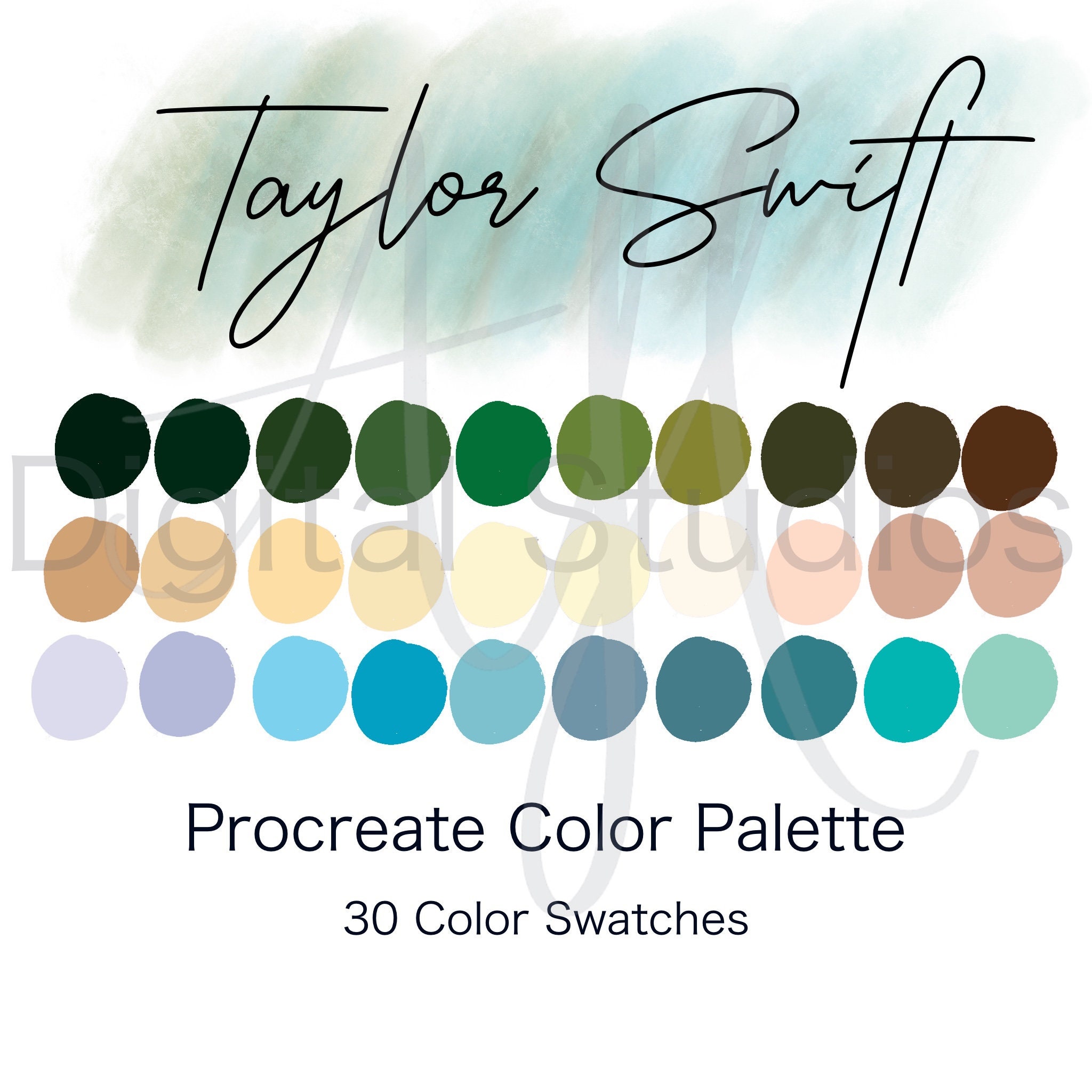 Taylor Swift Procreate Color Palette, Inspired by Taylor Swift - Etsy