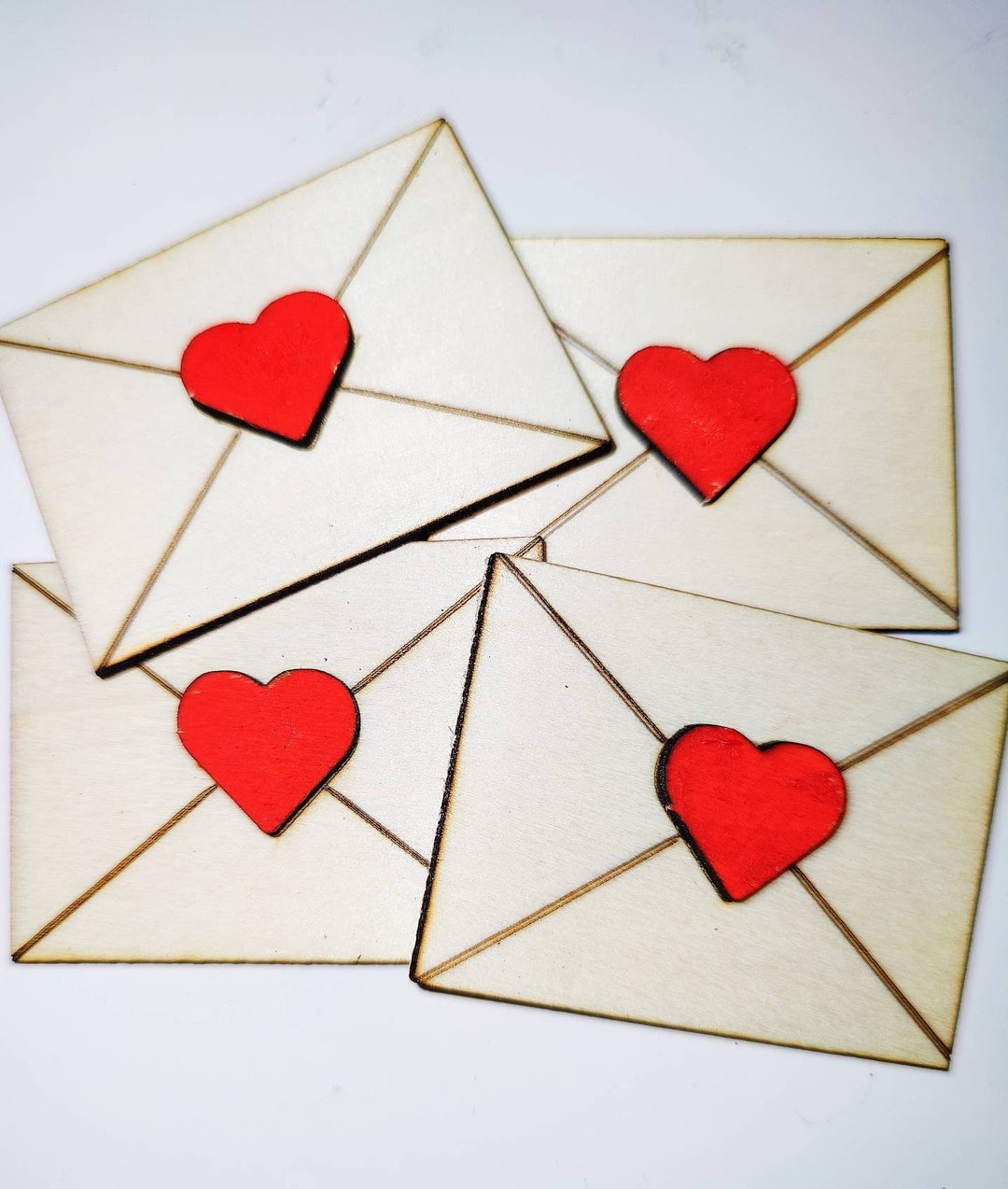 DIY HEART ENVELOPES | Love Letter | Blank Set | Unfinished 3mm Wood ...