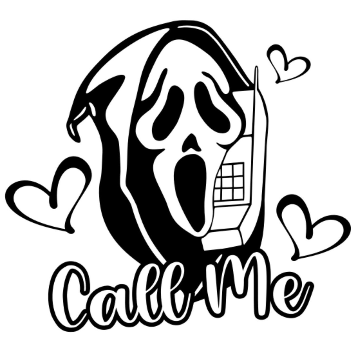 Ghost Face Call Me Decal | Etsy