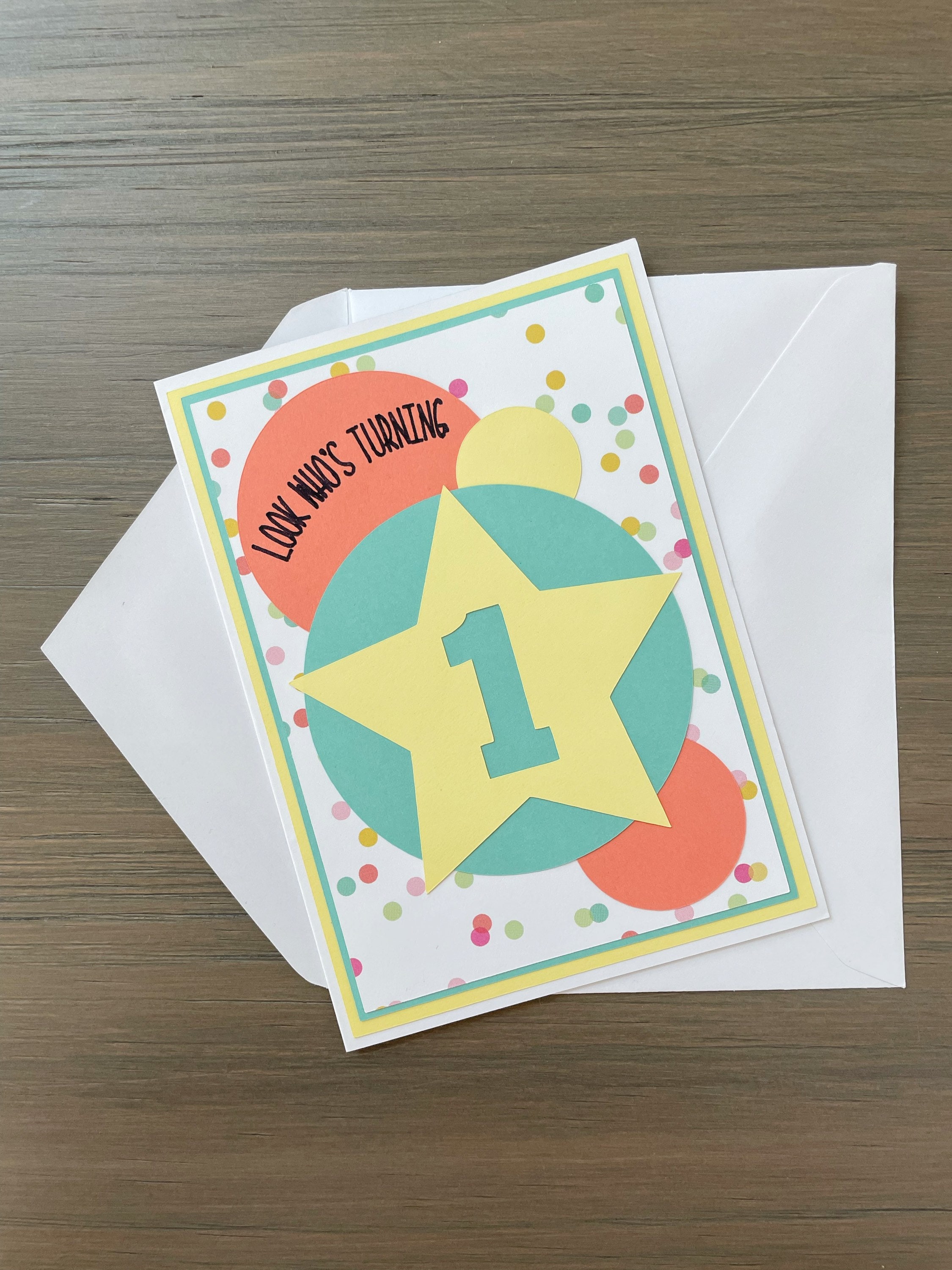 Birthday Card | One Year Birthday Card | Look Who's Turning One Card ...