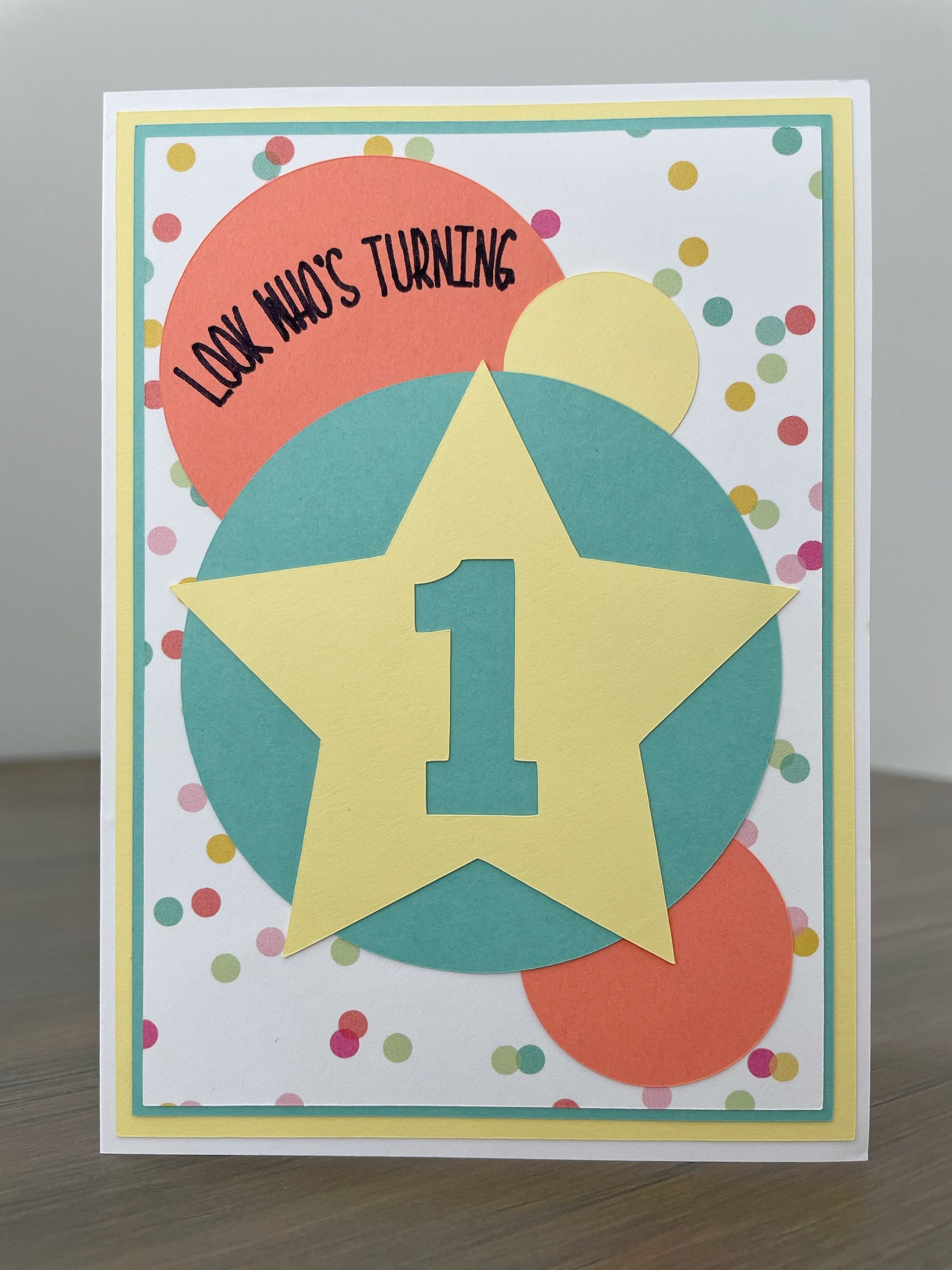 Birthday Card | One Year Birthday Card | Look Who's Turning One Card ...