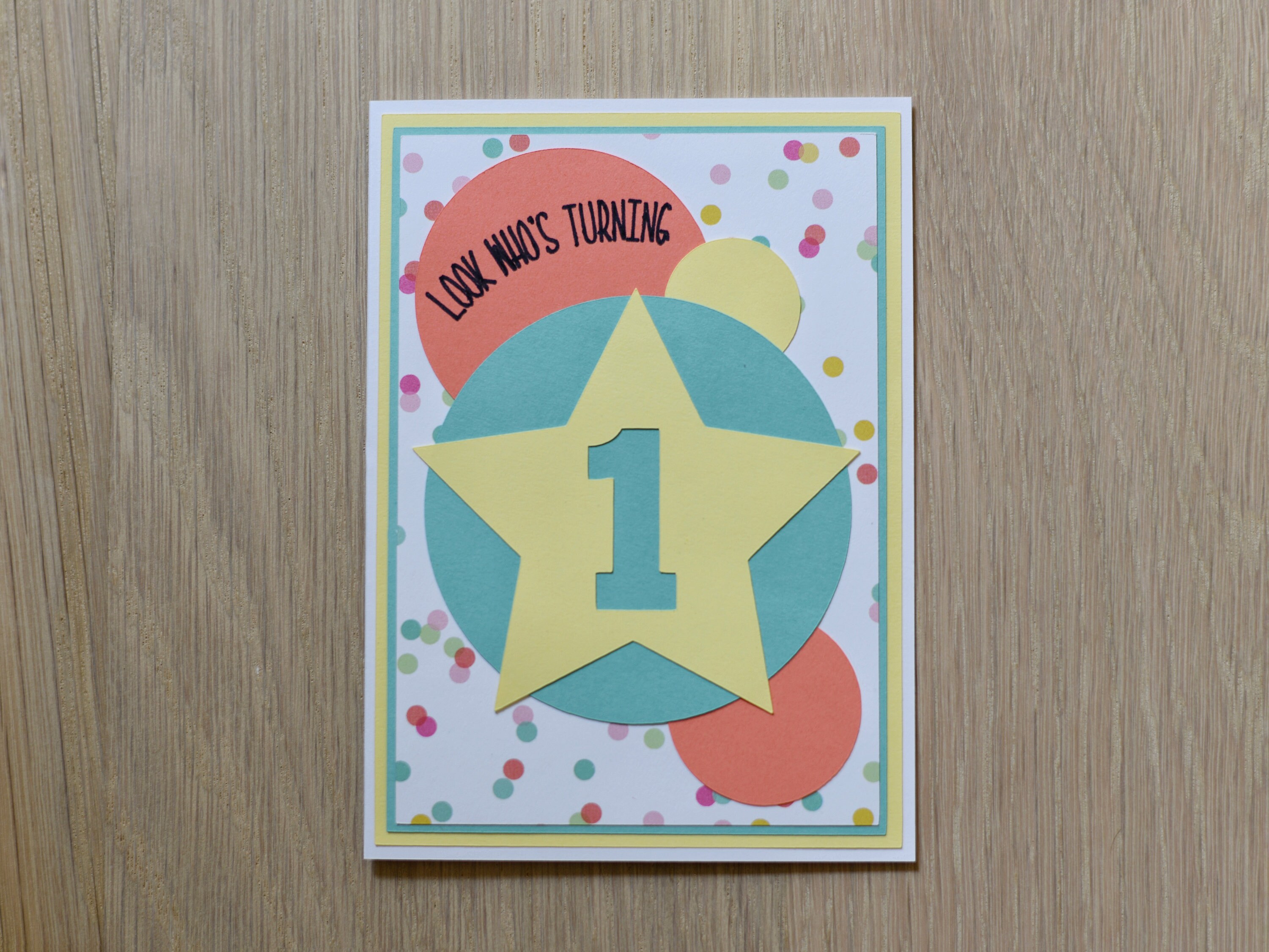 Birthday Card One Year Birthday Card Look Who's Turning One Card ...