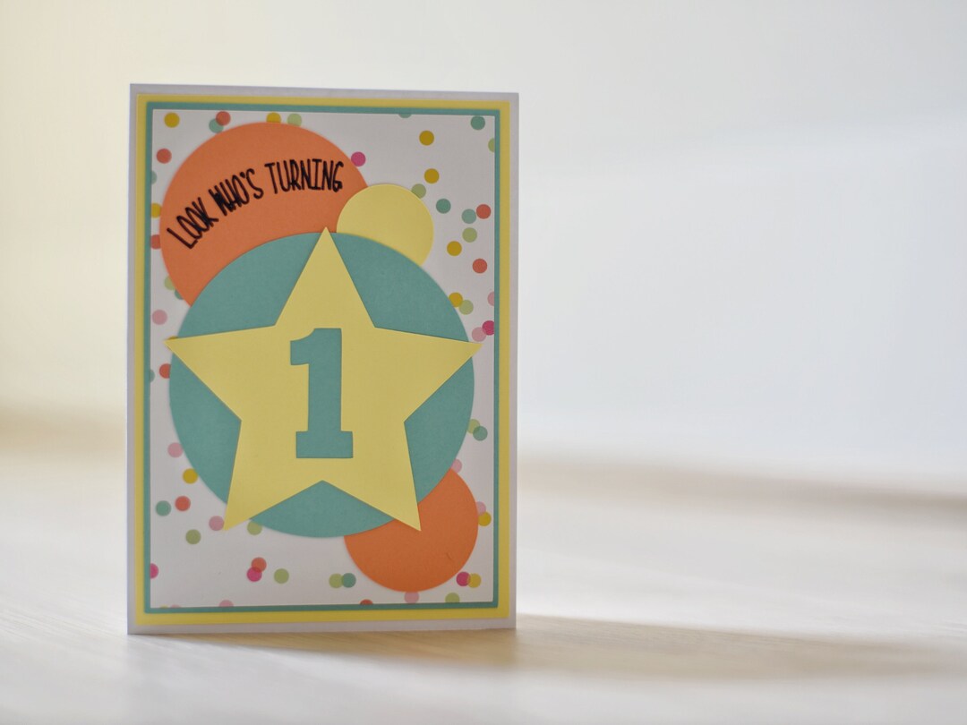Birthday Card | One Year Birthday Card | Look Who's Turning One Card ...