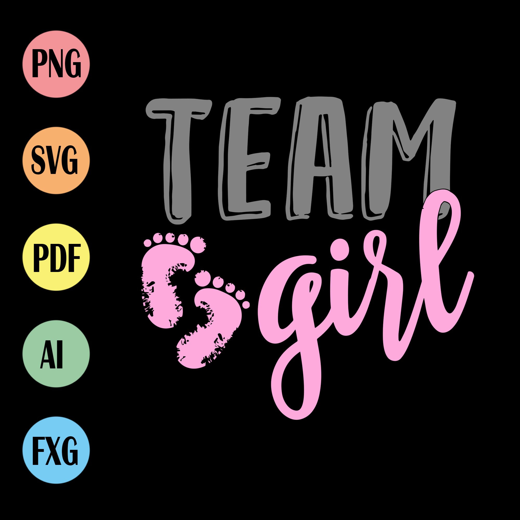 Team Girl Gender Reveal Baby svg Team Girl svg | Etsy