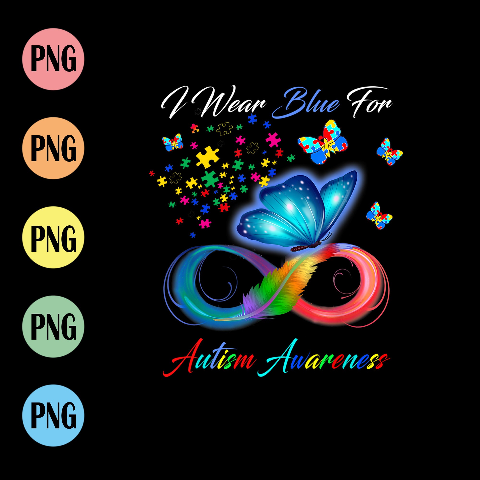 Autism Awareness I Wear Blue For Autism Awareness Butterfly | Etsy