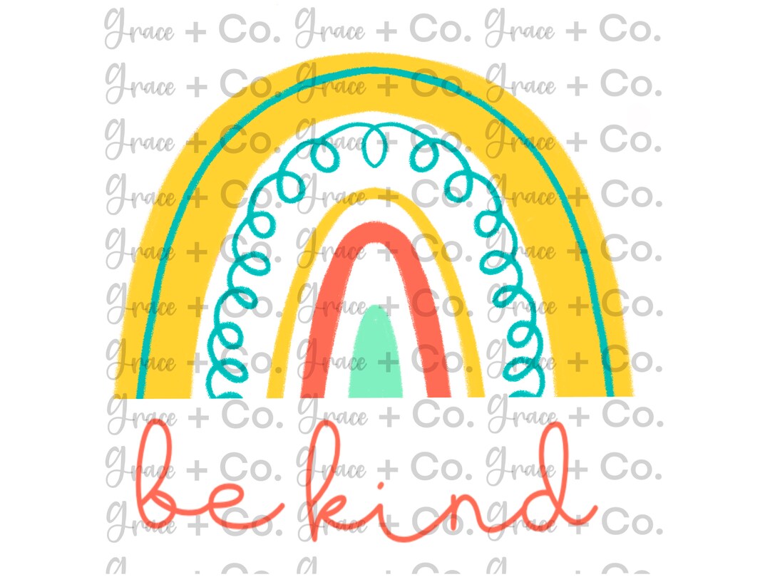 Be Kind Rainbow PNG Printable Artwork Sublimation Design - Etsy