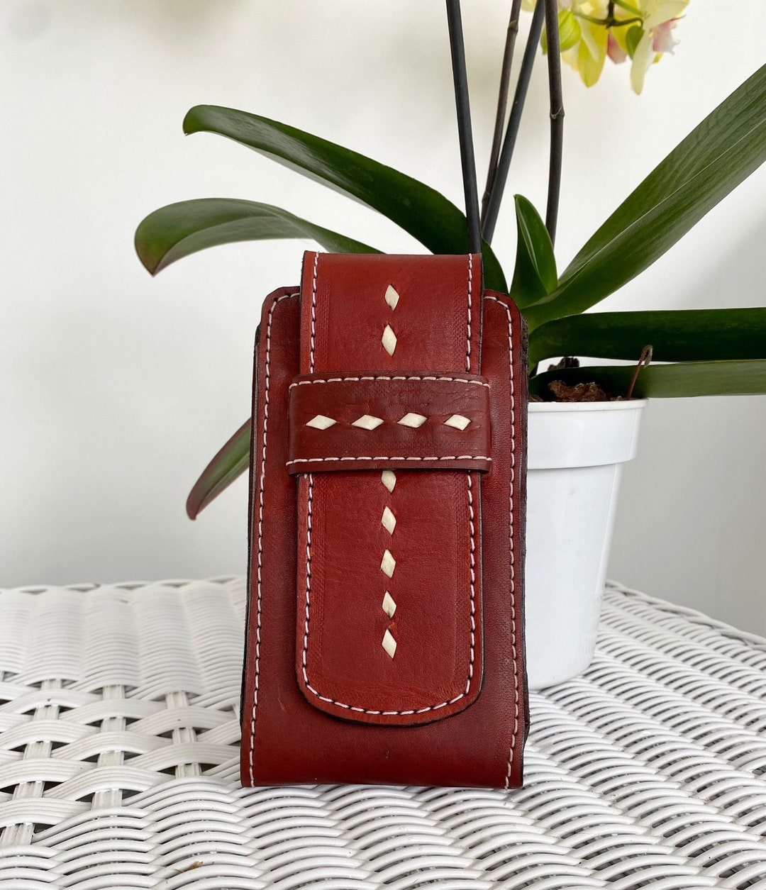 Handmade Leather Cell Phone Holster With Design by Marancu, Natural ...