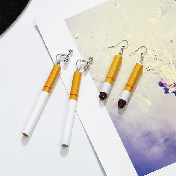 Cigarette Earrings - Etsy Australia