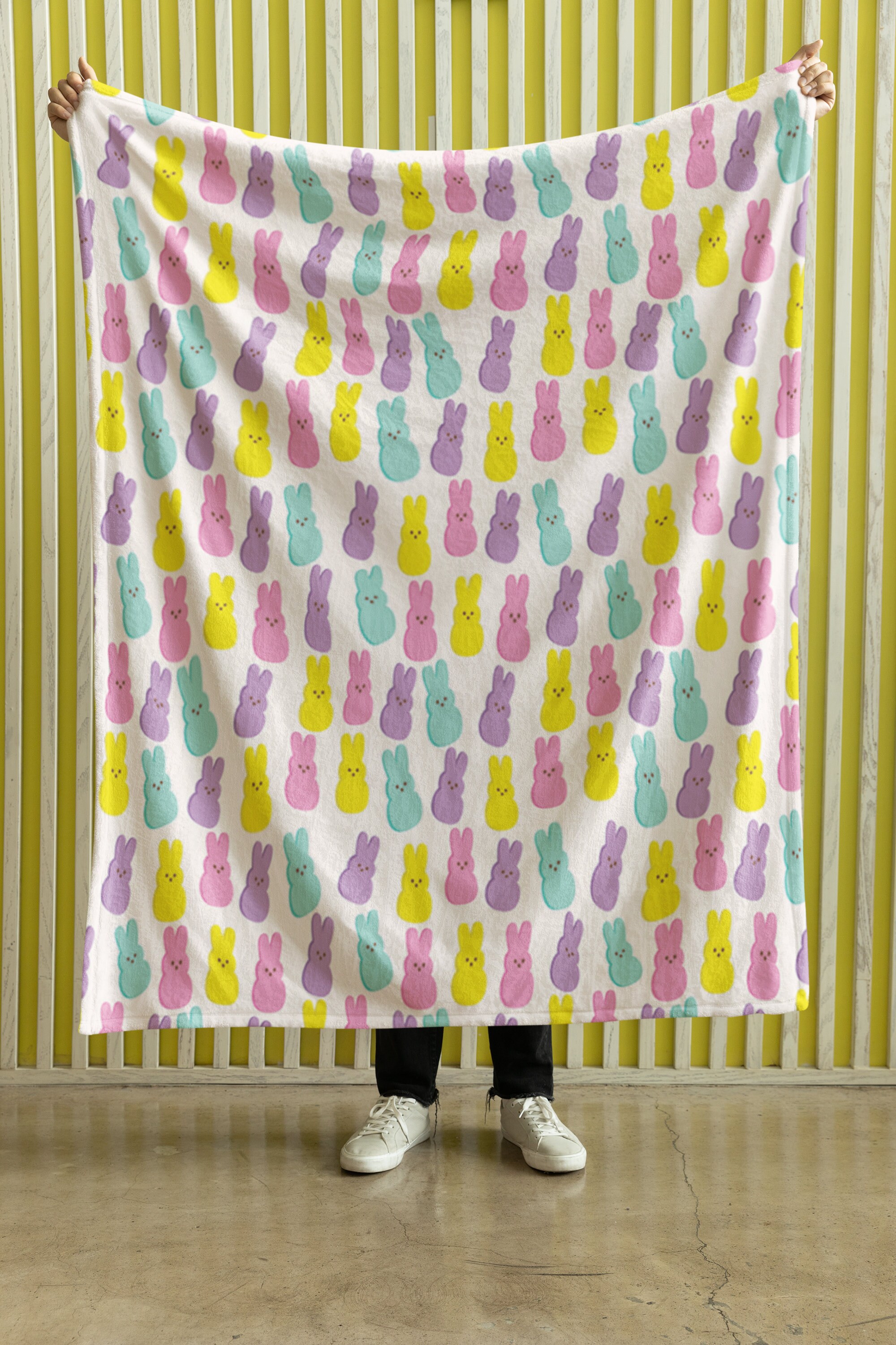 Peeps Bunny Throw Blanket Cozy Fleece Blanket, Marshmallow Peeps ...