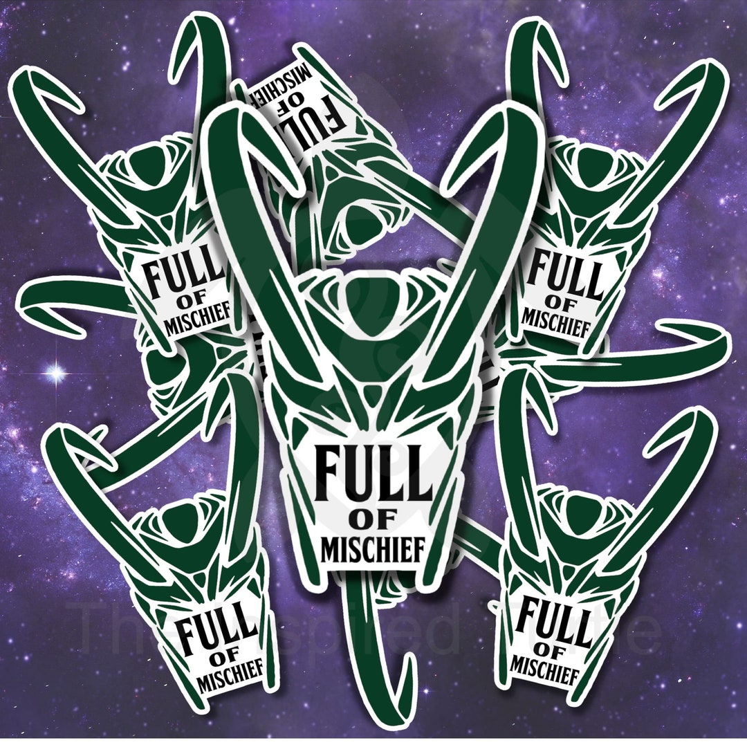 Loki Full of Mischief 3 Inch UV Sticker, God of Mischief Sticker ...