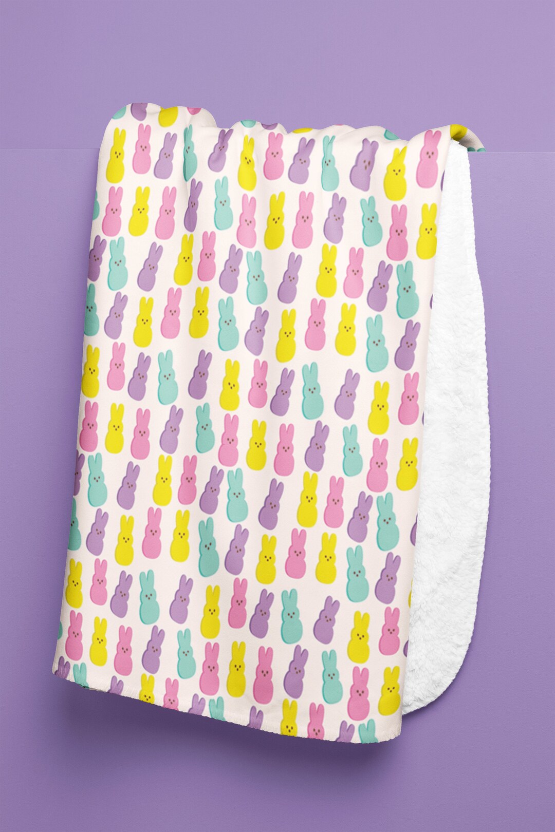 Peeps Bunny Throw Blanket Cozy Fleece Blanket, Marshmallow Peeps ...