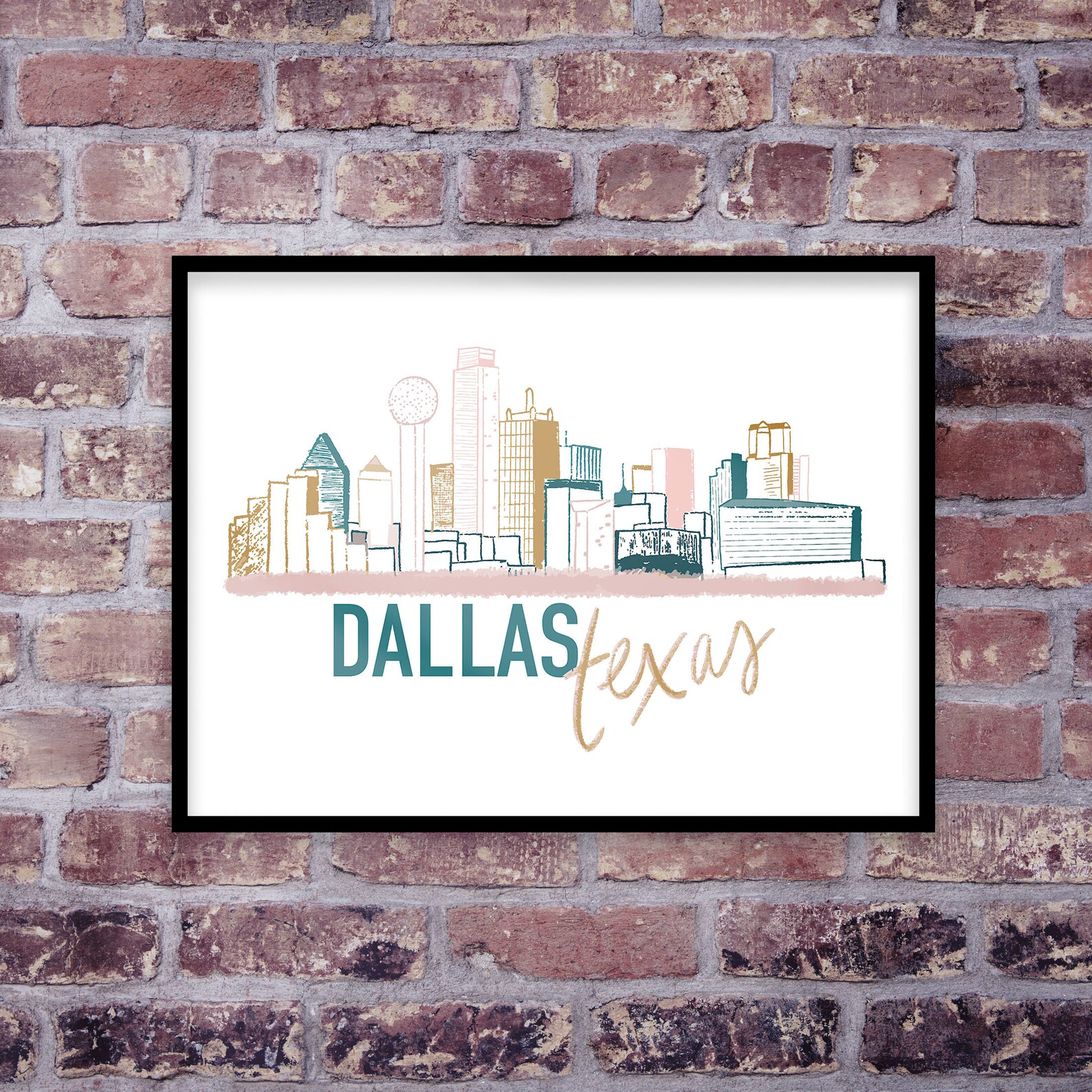 Dallas, Texas Skyline, Dallas Print, Downtown, Cityscape, Travel Gift ...