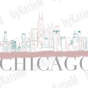 Chicago Skyline, Chicago Print, Downtown, Cityscape, Travel Gift, Home ...