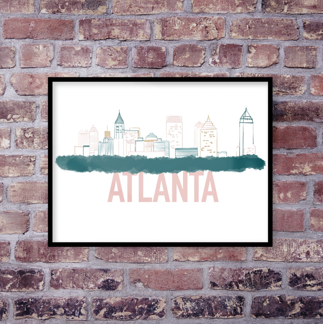Atlanta Skyline, ATL Print, Downtown, Cityscape, Travel Gift, Home ...