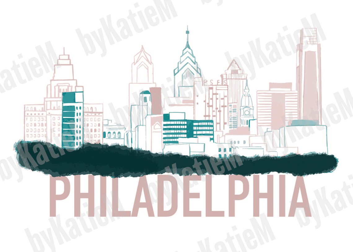 Philadelphia Skyline, Philly Print, Downtown, Cityscape, Travel Gift ...