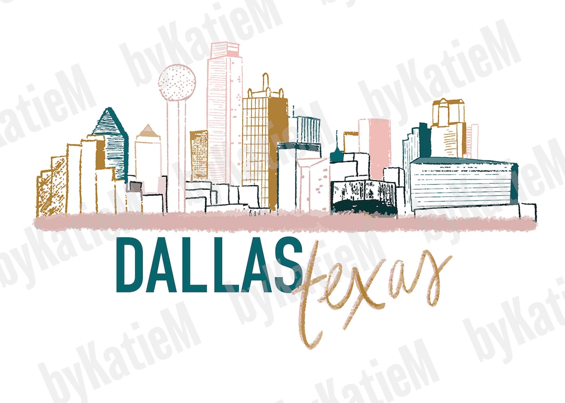 Dallas, Texas Skyline, Dallas Print, Downtown, Cityscape, Travel Gift ...