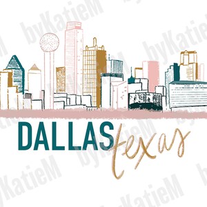 Dallas, Texas Skyline, Dallas Print, Downtown, Cityscape, Travel Gift ...
