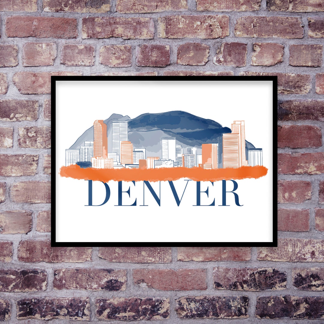 Denver, Colorado Skyline, Denver Print, Downtown, Cityscape ...