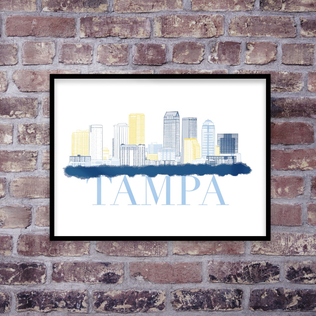 Tampa, Florida Skyline, Tampa Print, Downtown, Cityscape, Travel Gift ...