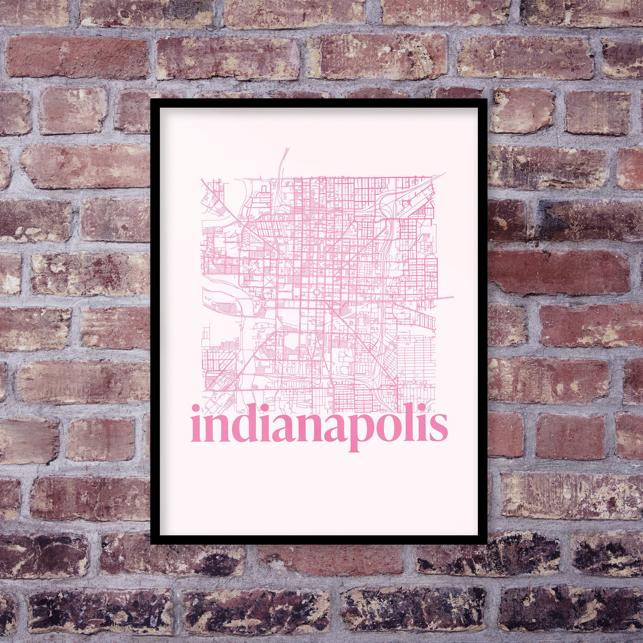 Indianapolis Map, Indiana, Indy, City Map Print, Map of Indianapolis ...