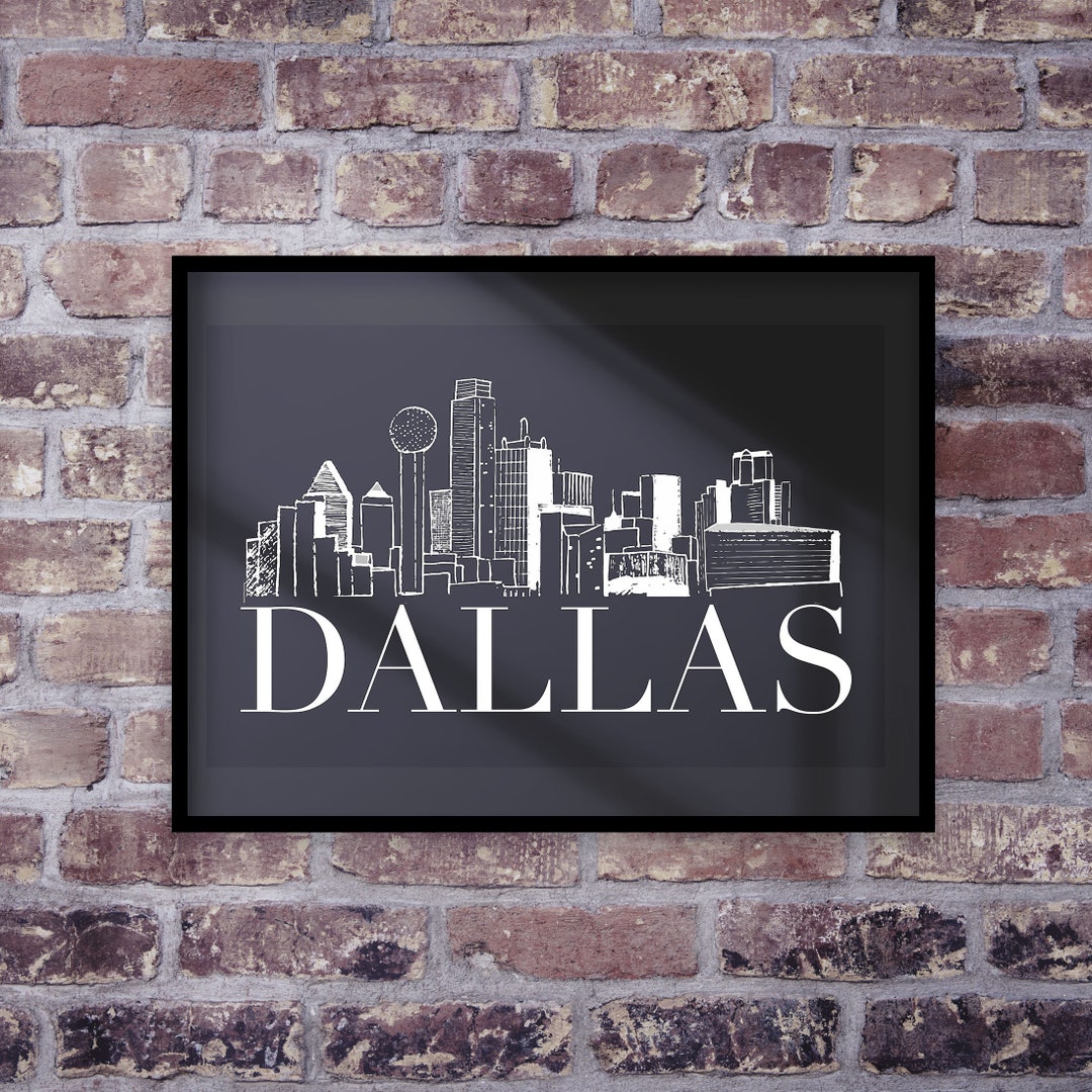 Dallas, Texas Skyline, Dallas Print, Downtown, Cityscape, Travel Gift ...