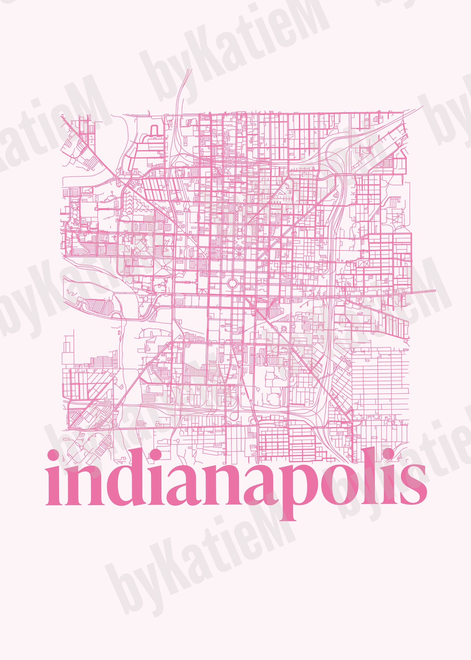 Indianapolis Map, Indiana, Indy, City Map Print, Map of Indianapolis ...