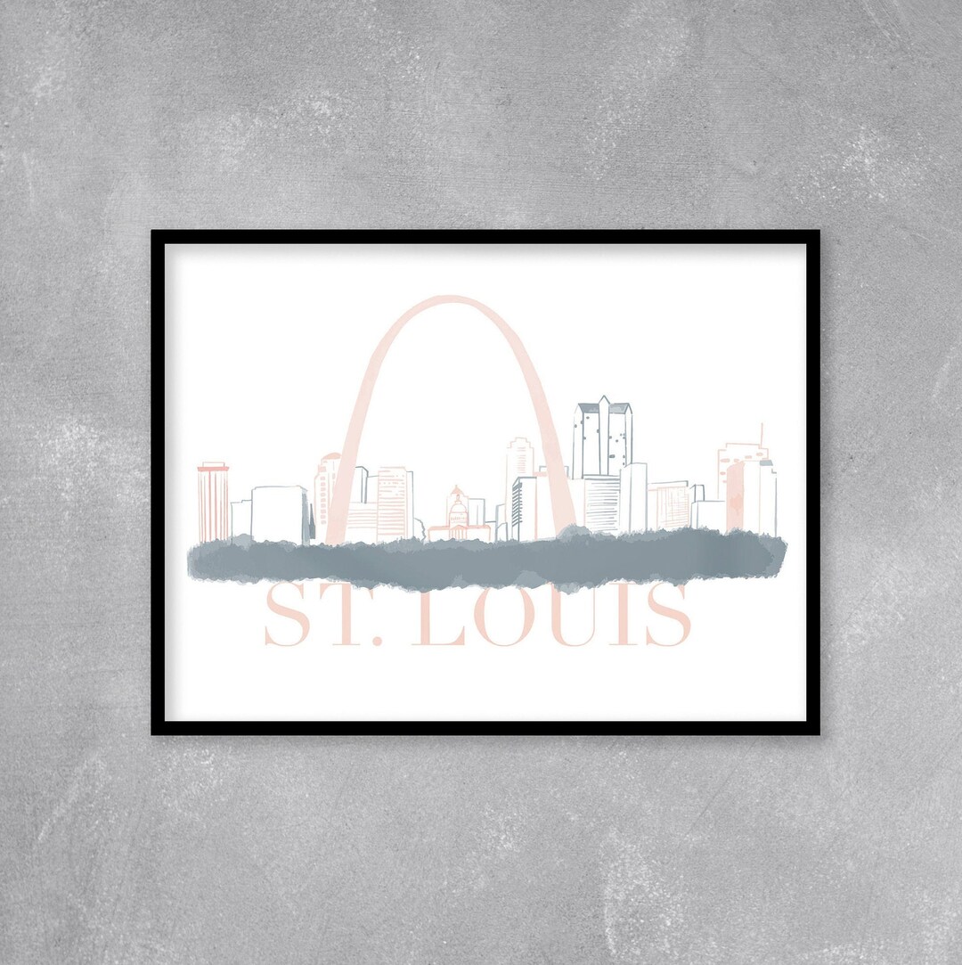 St. Louis, Missouri Skyline, Saint Louis Print, Downtown, Cityscape ...