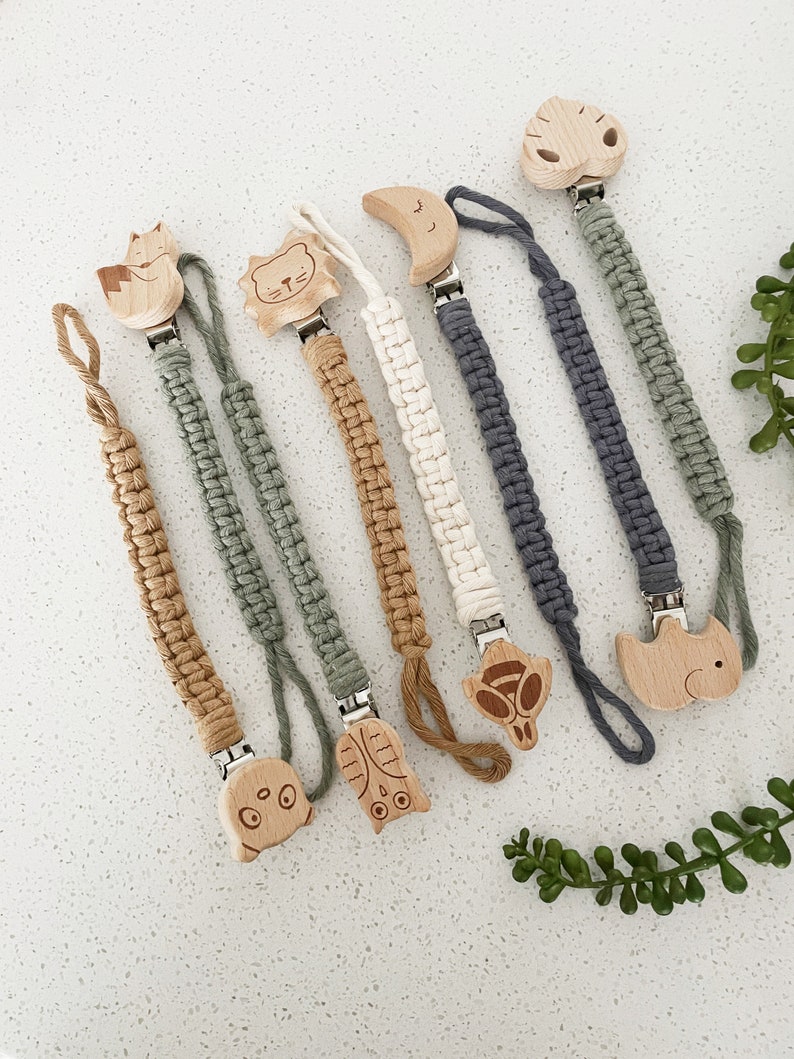 Baby Boy | Pacifier Clip for Baby Shower Gift | New Mom | Macrame ...