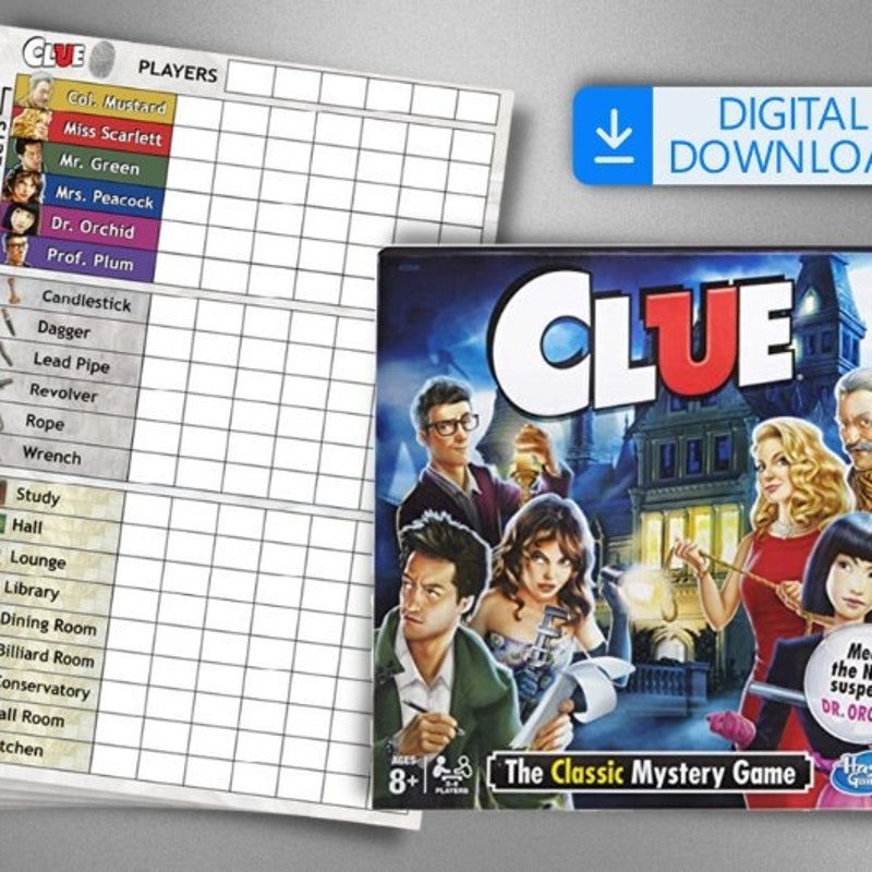 Cluedo Printable Sheets - Etsy UK