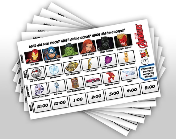 Printable Color Clue Jr. Marvel Avengers Scoring Cards - Etsy