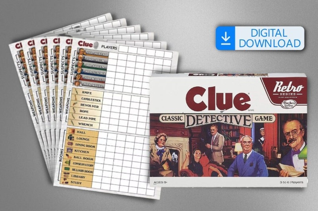 Printable Color Clue Retro Scoring Cards (4.5 X 6") - Etsy