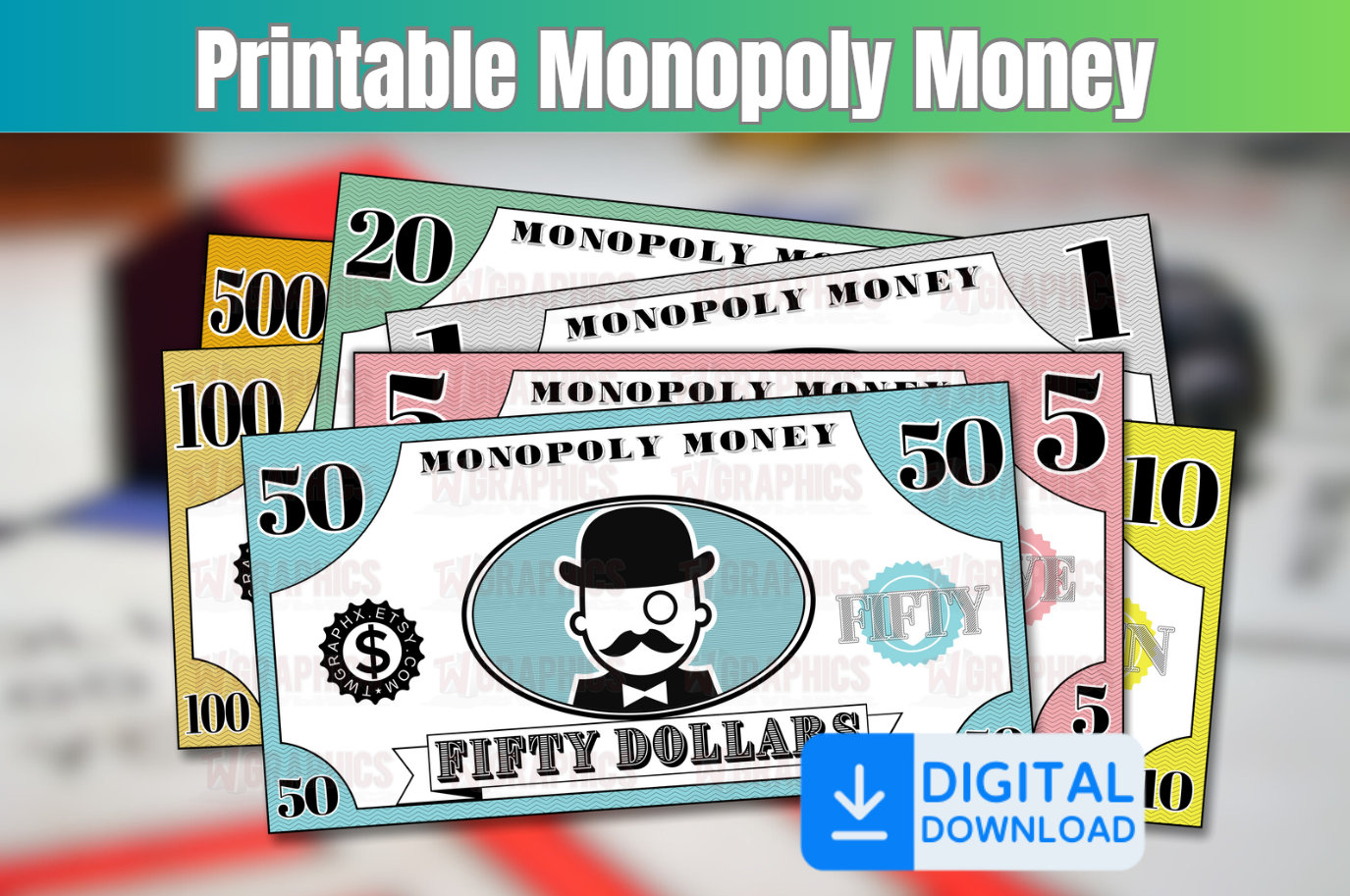Monopoly money printable store