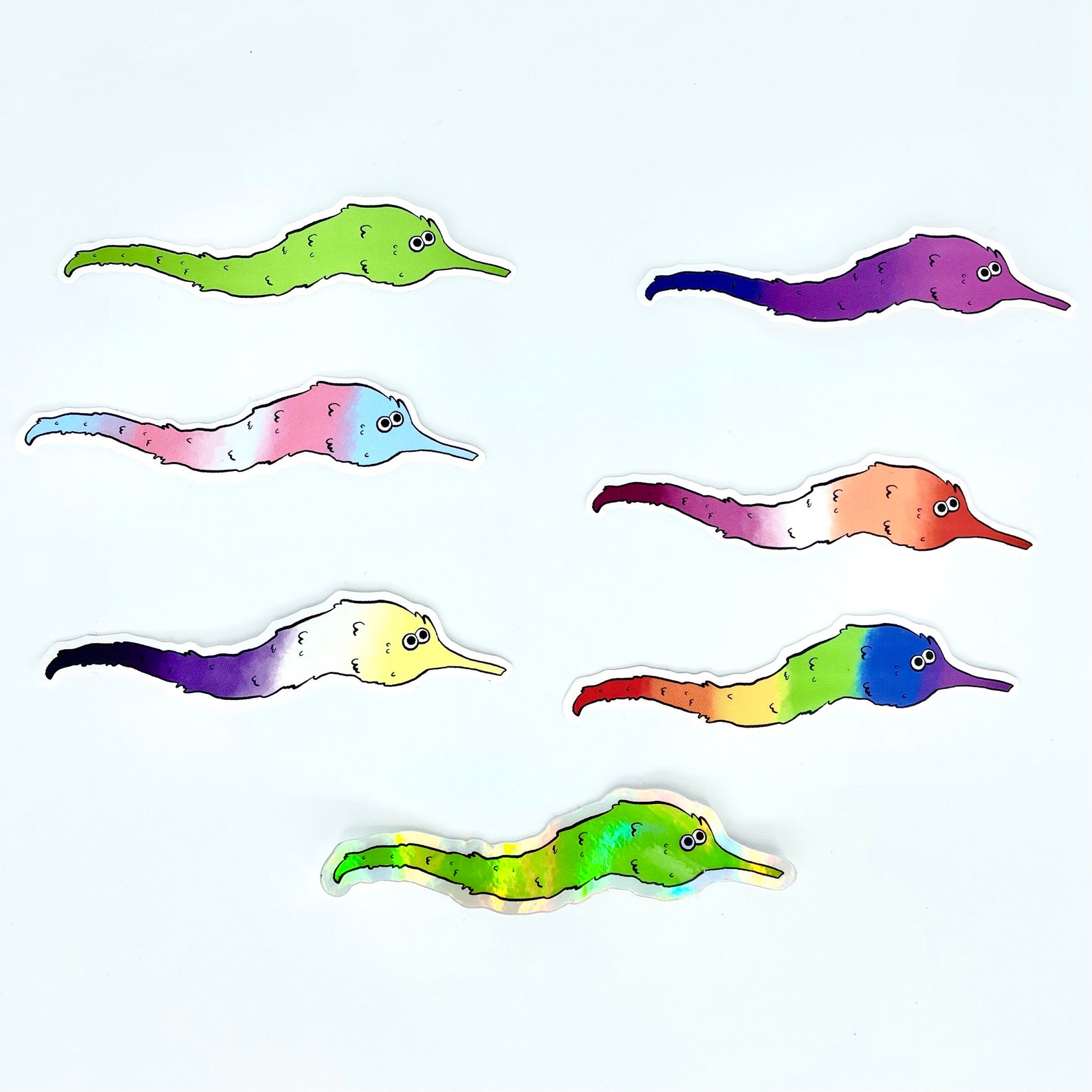 Worm on a String Pride Stickers | Etsy