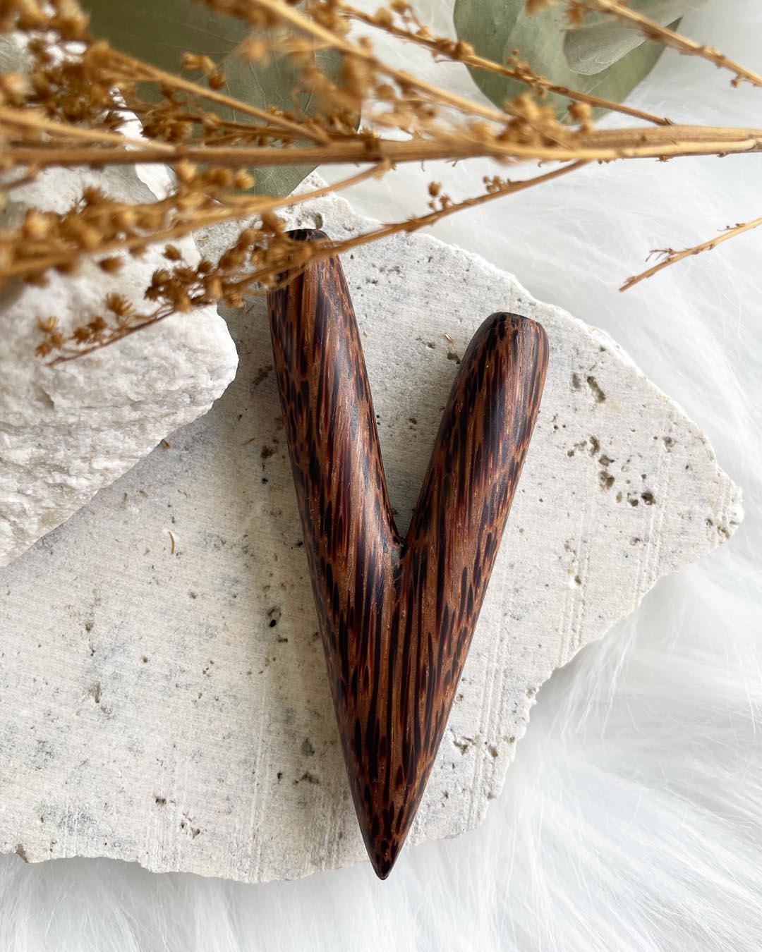 Sleek Coconut Wood Kuripe, Shamanic Tool, Self Applicator, Single Block ...