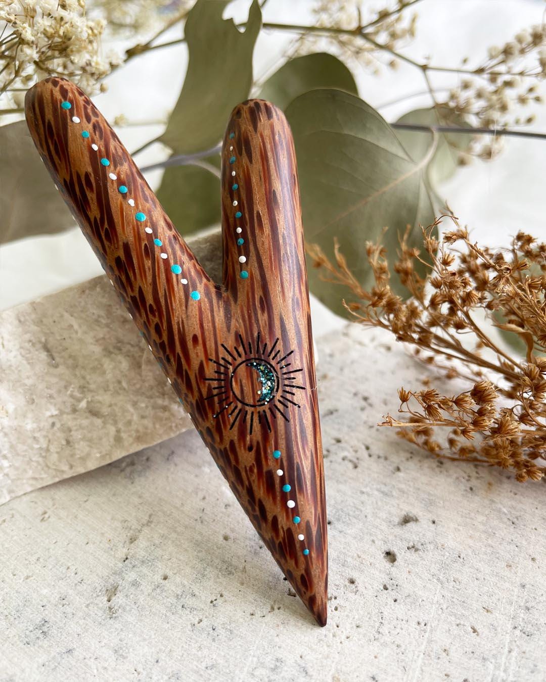 Indigenous Sun & Moon Coconut Kuripe, Shamanic Tool, Self Applicator ...