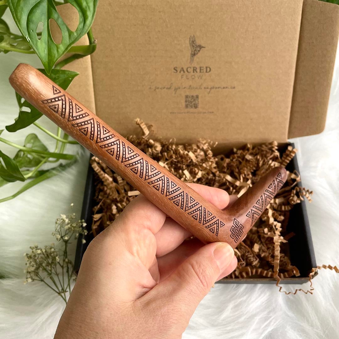 Tribal Tepi Pipe for Hapé Snuff, Sawo Wood Tepi Pipe, Shamanic Tools ...