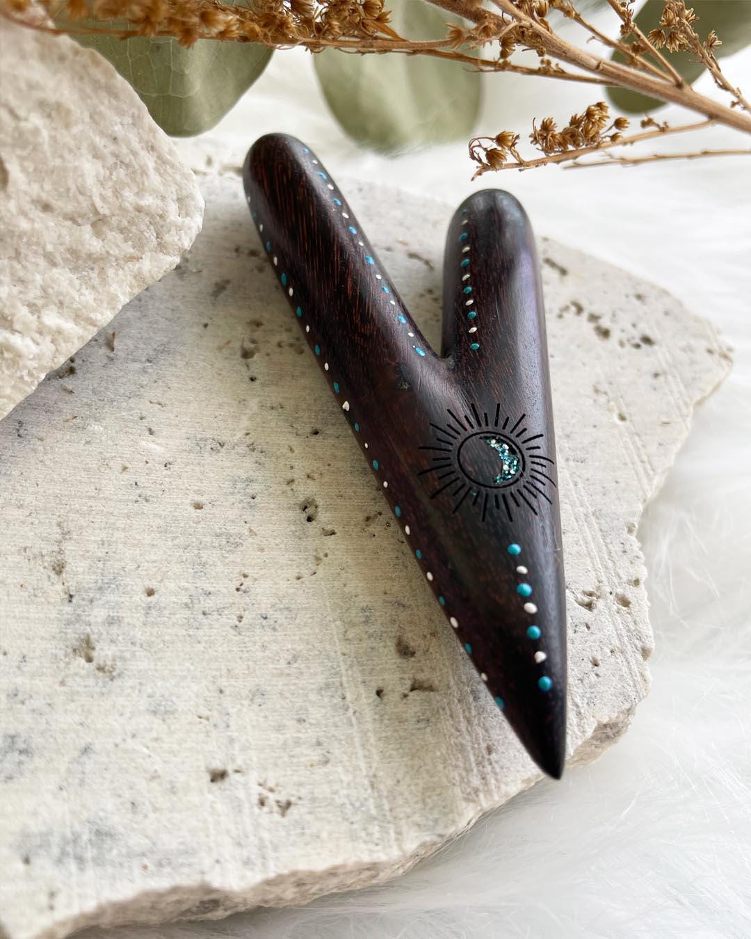 Indigenous Sun & Moon Kuripe, Shamanic Tool, Self Applicator, Single ...