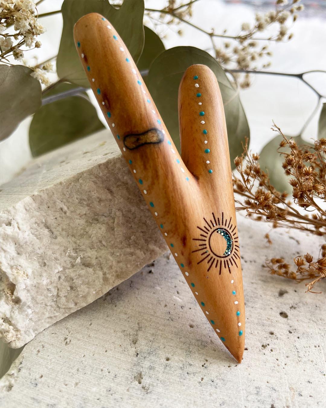 Indigenous Sun & Moon Kuripe, Shamanic Tool, Self Applicator, Single ...