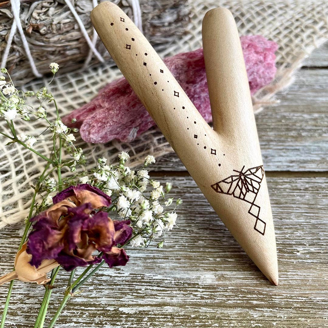 Indigenous Butterfly Crocodile Wood Kuripe, Shamanic Tool, Self ...