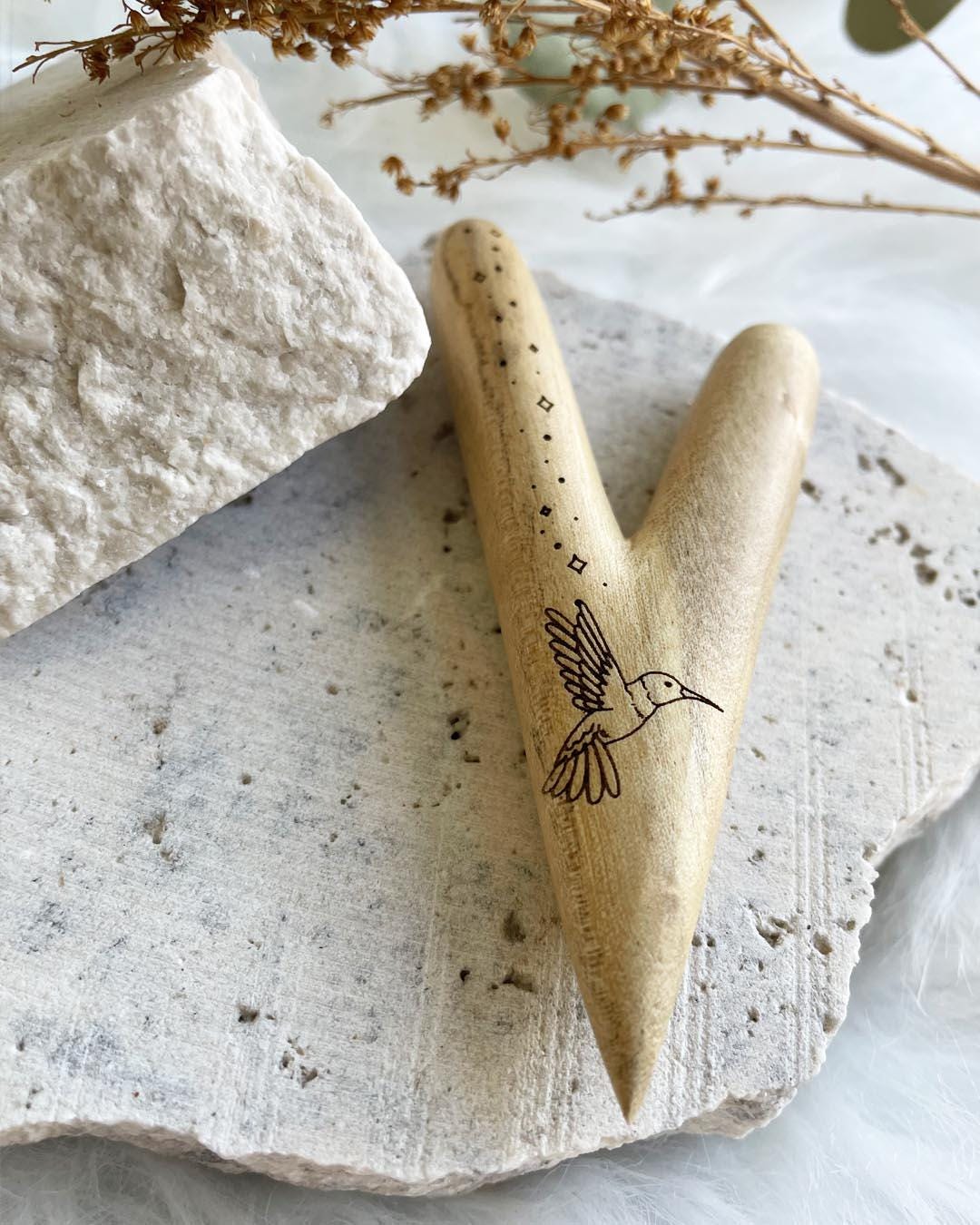 Indigenous Hummingbird Crocodile Wood Kuripe, Shamanic Tool, Self ...
