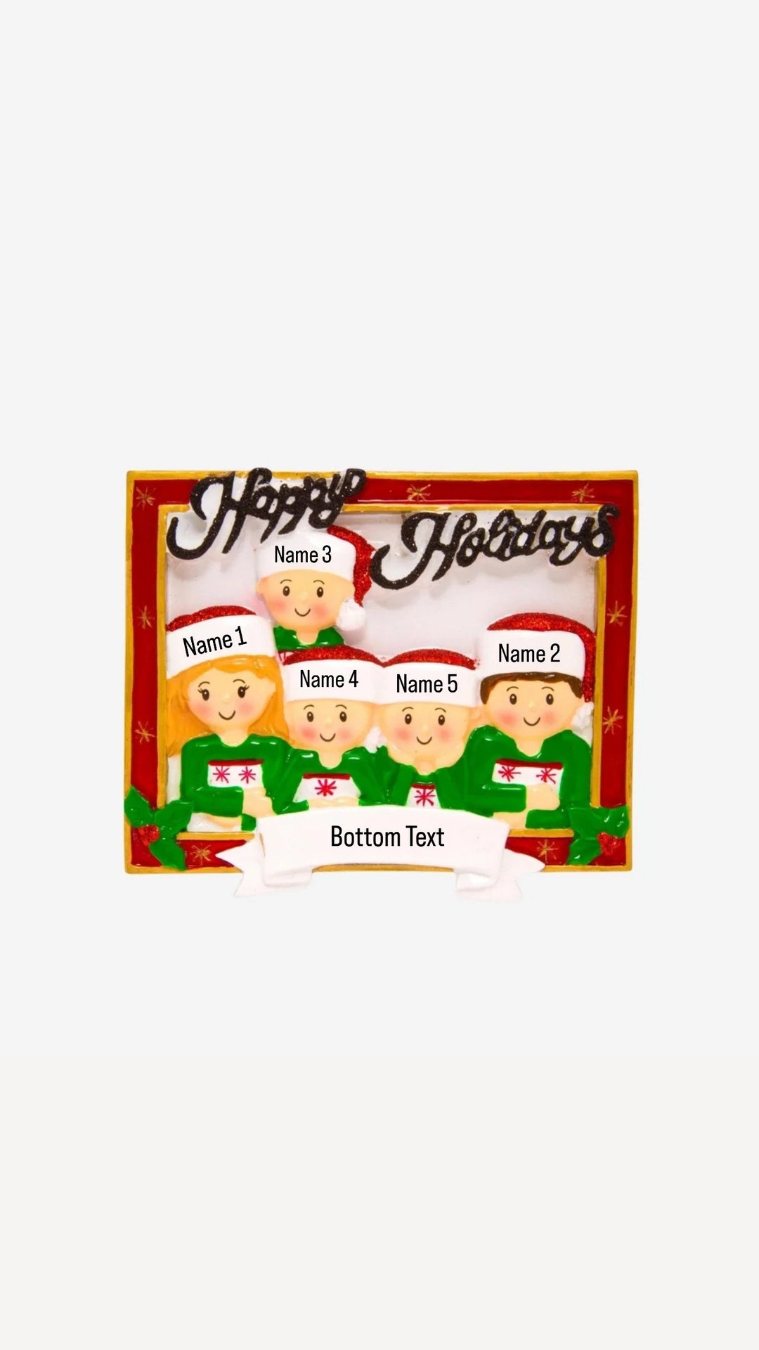 Personalized Christmas Ornament Family of 5, Family of Five ...