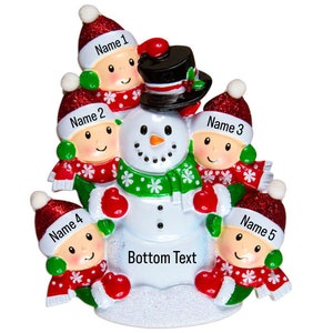 Personalized Christmas Ornament Family of 5, Family of Five ...