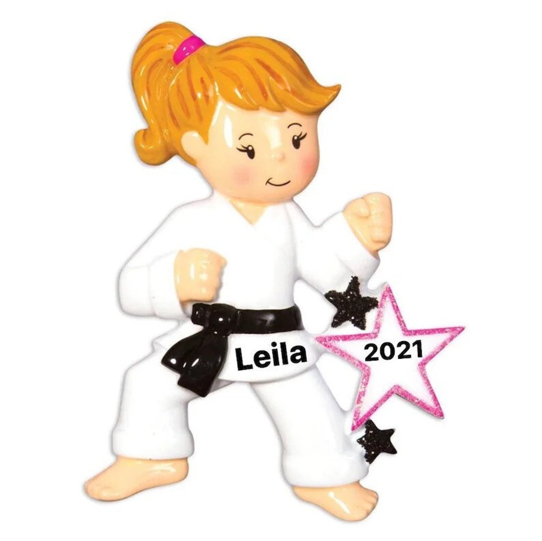Personalized Karate Girl Ornament, Taekwondo Gift for Her, Custom ...