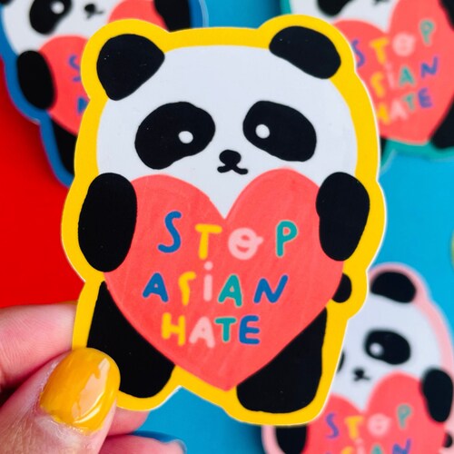 Panda Stop Asian Hate Sticker Stop Racism Sticker Stop - Etsy