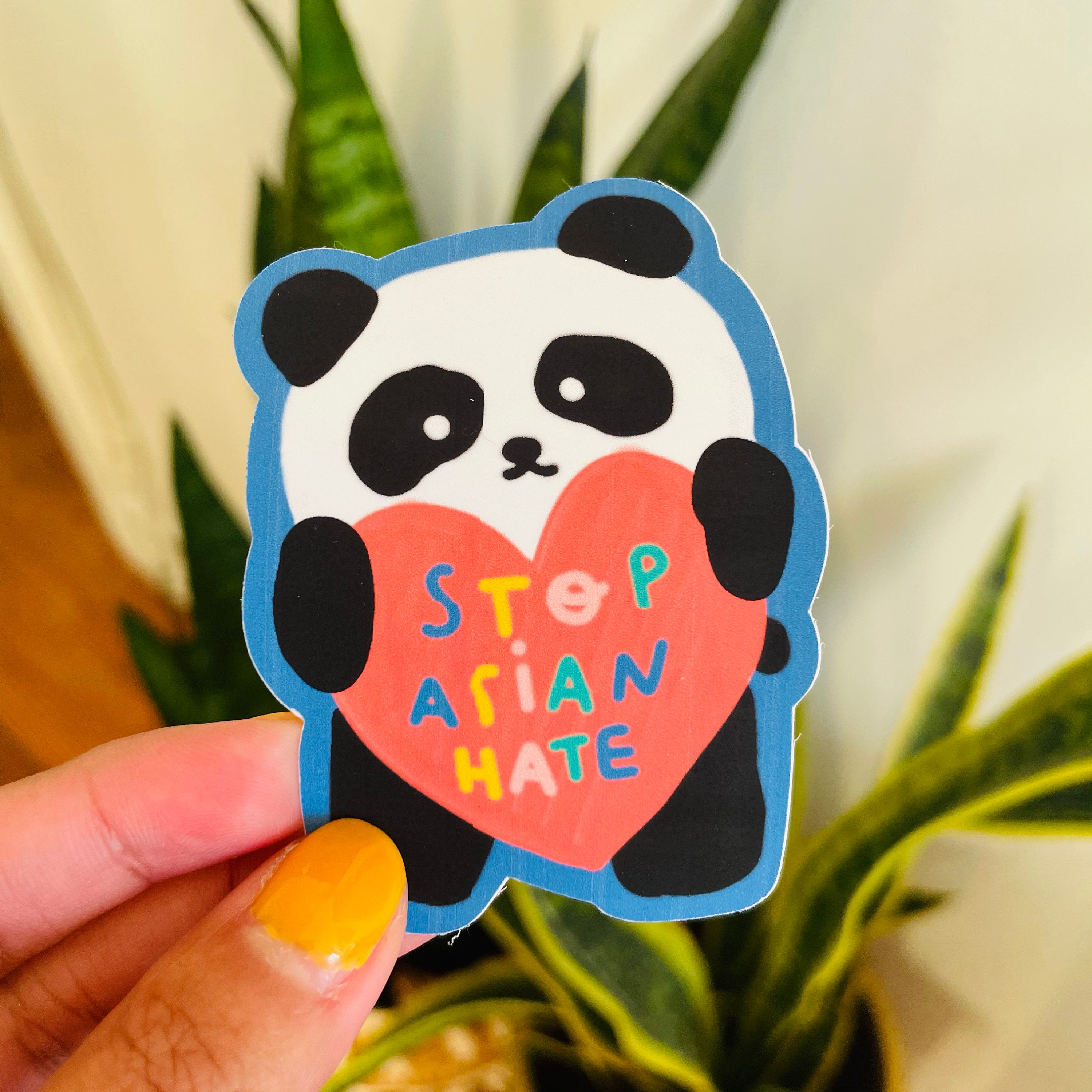 Panda Stop Asian Hate Sticker Stop Racism Sticker Stop - Etsy