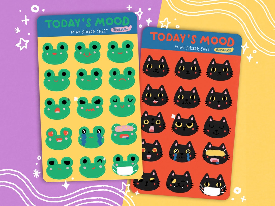 Mood Sticker Sheet Mood Track Sticker Planner & Bullet - Etsy