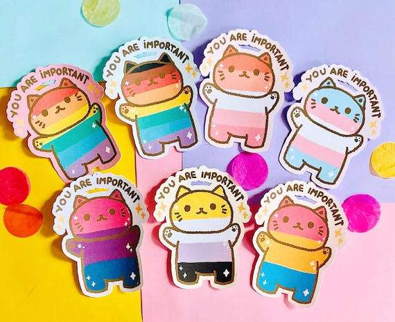 Stickers, Labels & Tags 3 in 1 Queer Printed Rainbow Colourful LGBTQI ...